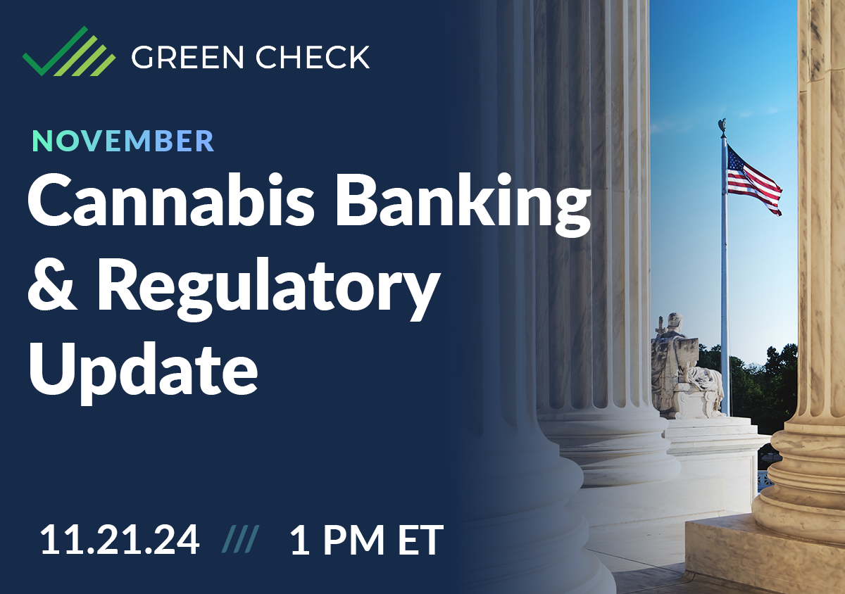 November Cannabis Banking and Regulatory Update | Green Check